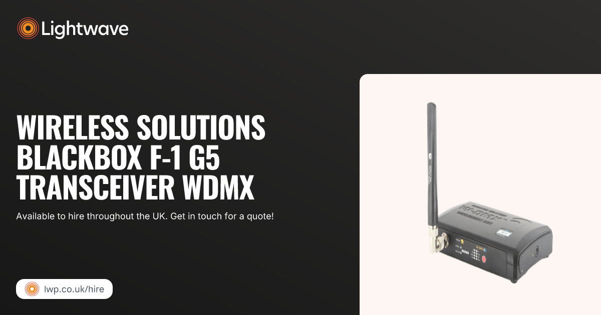 Wireless Solutions Blackbox F-1 G5 Transceiver WDMX | Lightwave Hire