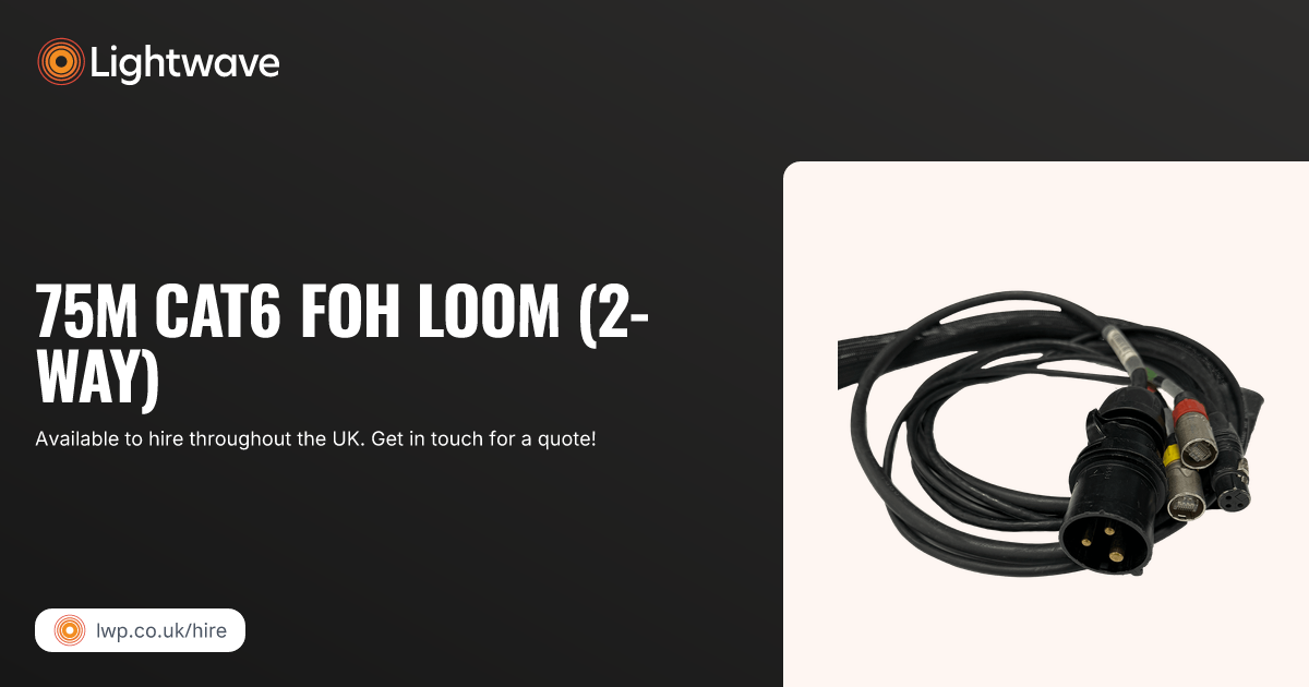 75m Cat6 FOH Loom (2-way) | Lightwave Hire