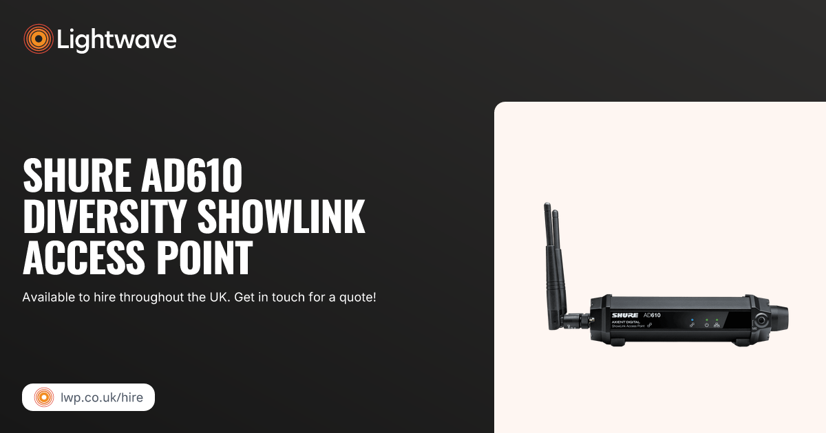 Shure AD610 Diversity ShowLink Access Point | Lightwave Hire