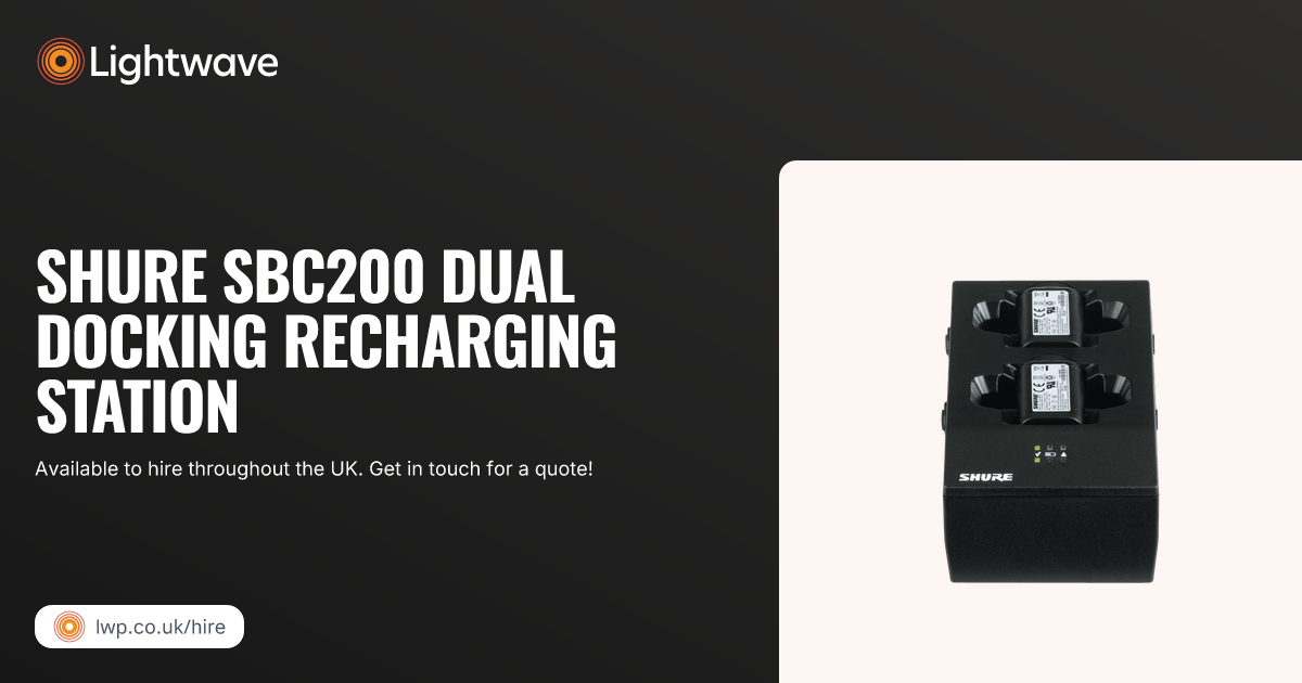 Shure SBC200 Dual Docking Recharging Station | Lightwave Hire