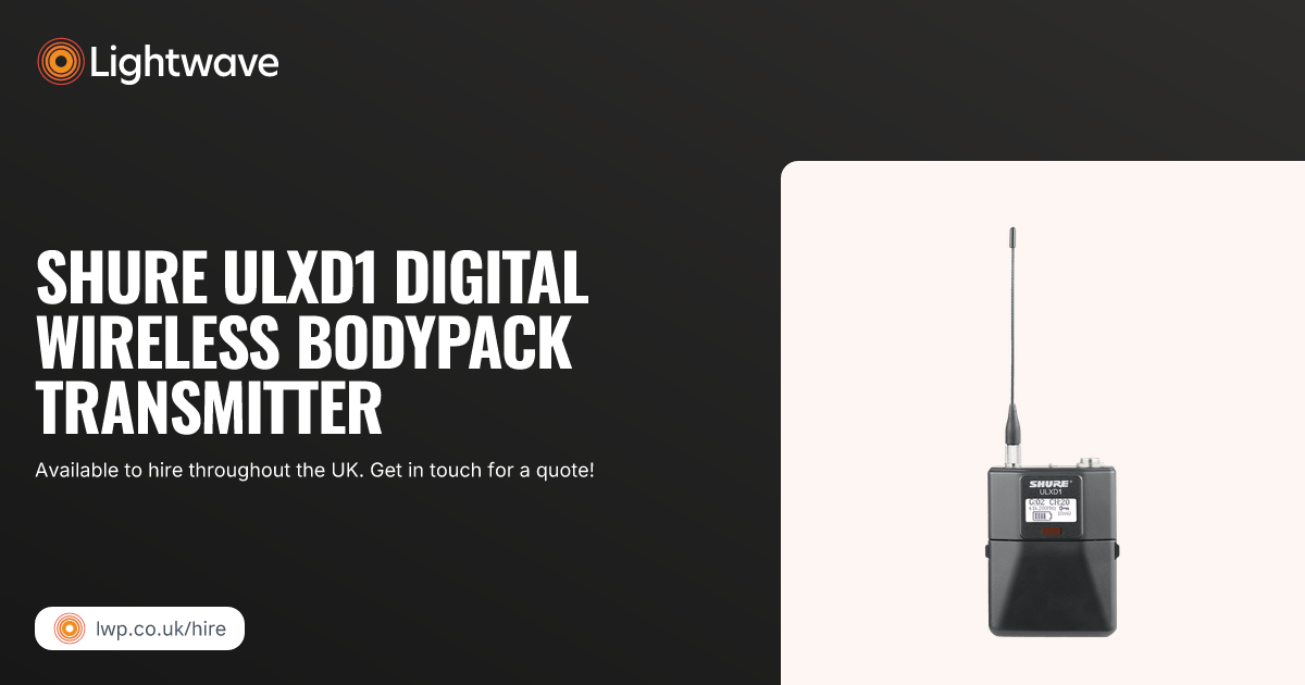 Shure ULXD1 Digital Wireless Bodypack Transmitter | Lightwave Hire