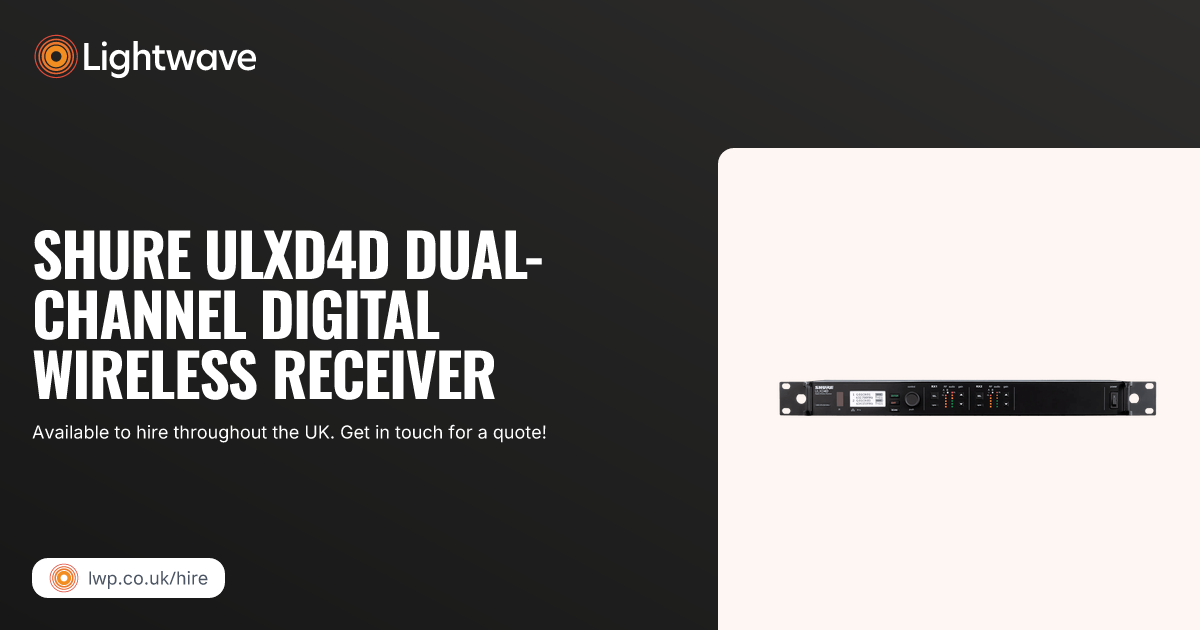 Shure ULXD4D Dual-Channel Digital Wireless Receiver | Lightwave Hire
