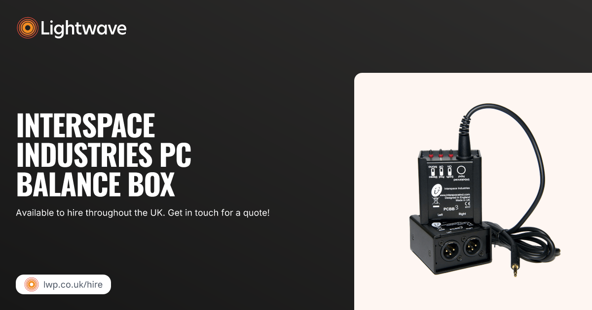 Interspace Industries PC Balance Box | Lightwave Hire